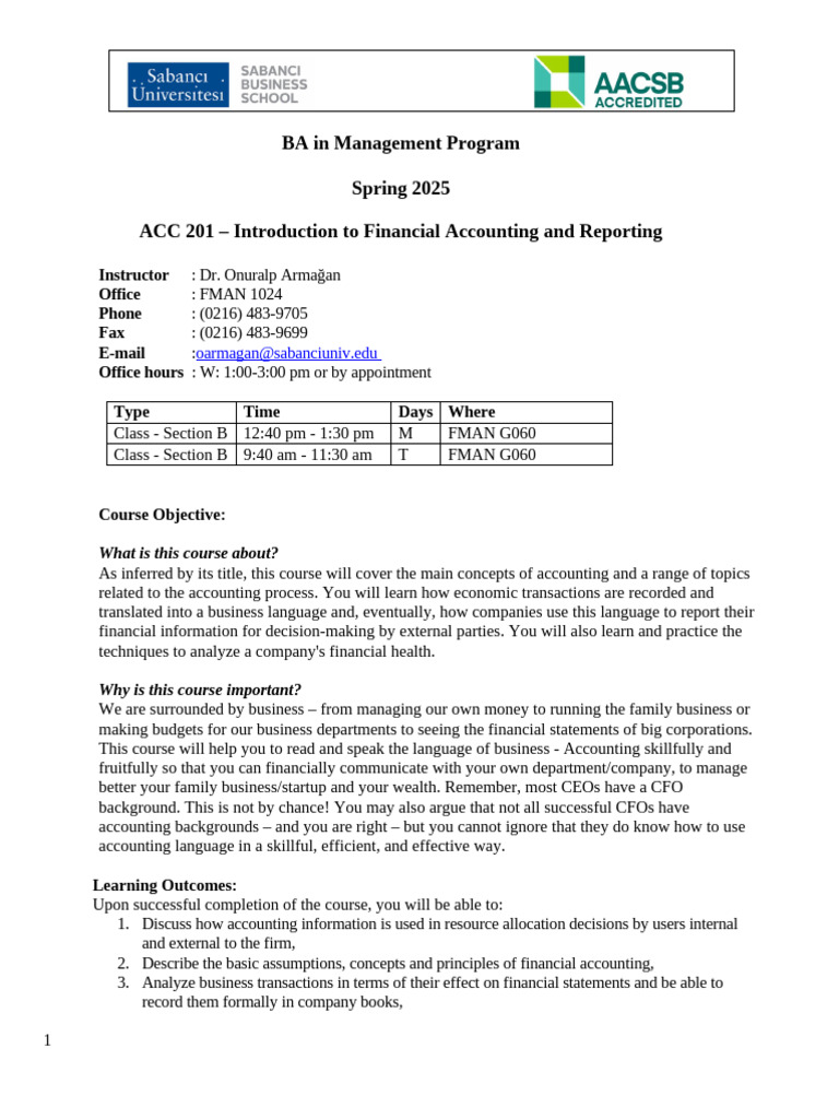 Financial Accounting Course Overview | PDF | Plagiarism | Accounting