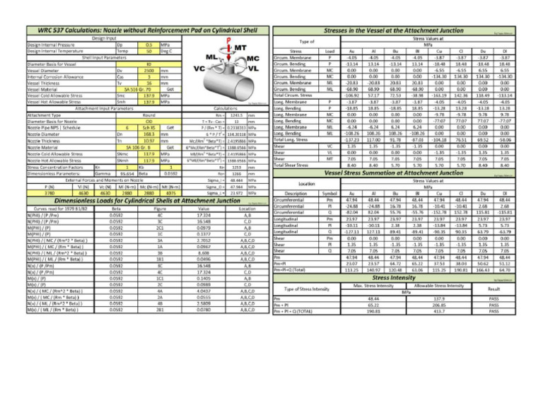 WRC 537 Hand Calculation | PDF