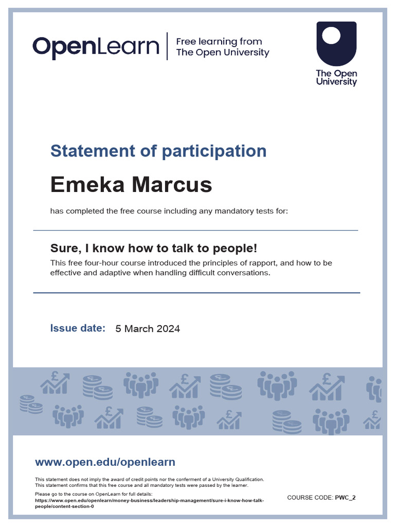 Course Completion Sure I Know | PDF | Conversation | Learning