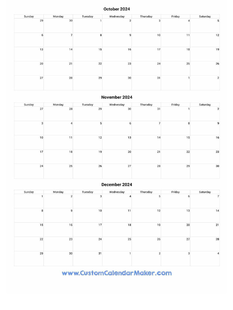 October to December 2024 Calendar (1) | PDF