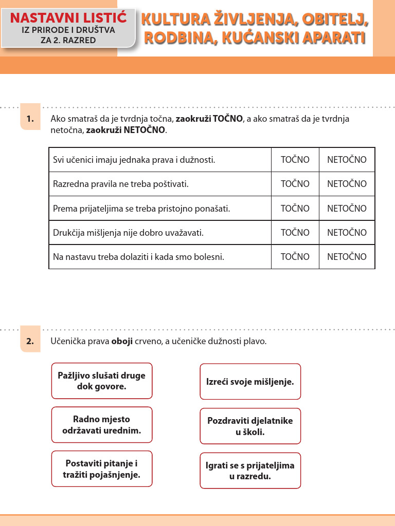 Priroda - 2 - Nastavni Listići | PDF