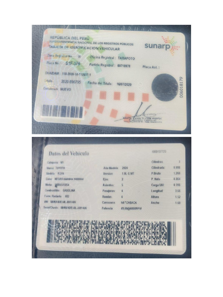 Documentos Vehiculo | PDF