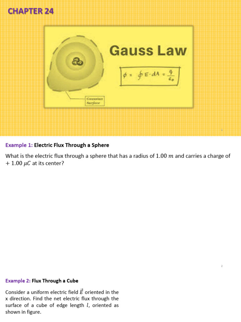 Chapter 24_The Gauss Law example | PDF | Sphere | Electric Field