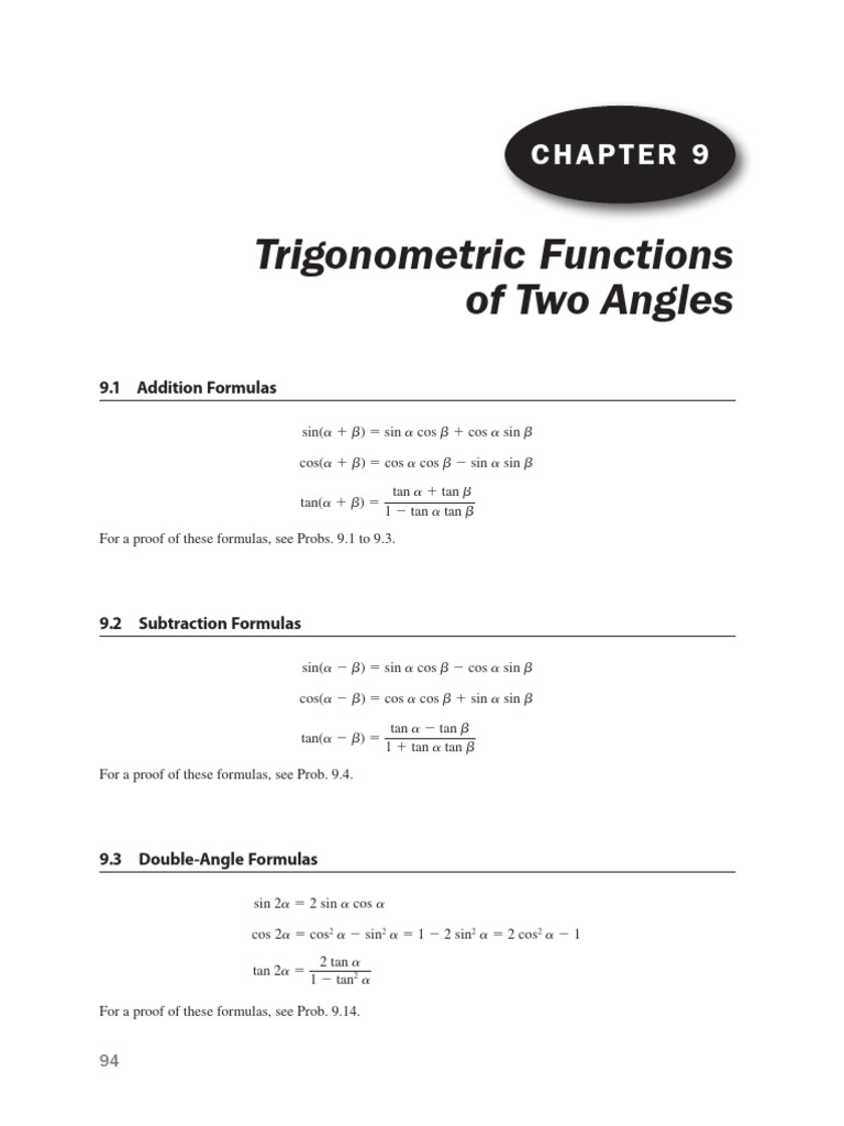 Trig 9 | PDF | Trigonometric Functions | Mathematical Relations