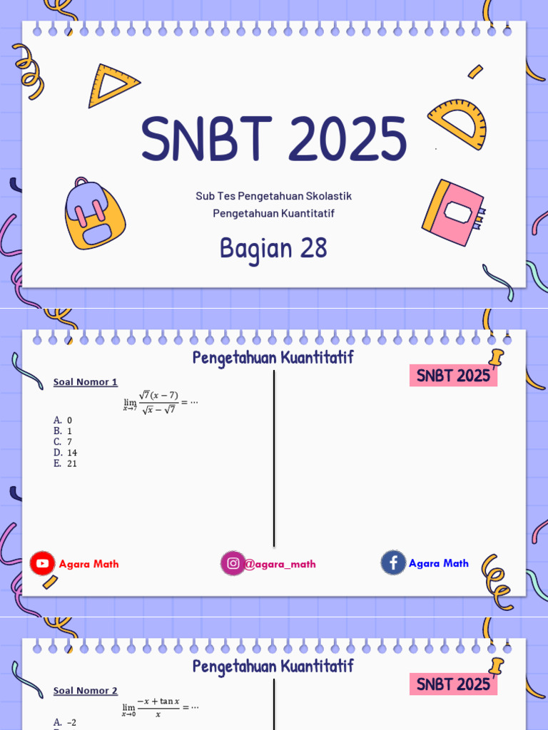 Pengetahuan Kuantitatif 28 AGARA MATH UTBK SNBT 2025 | PDF
