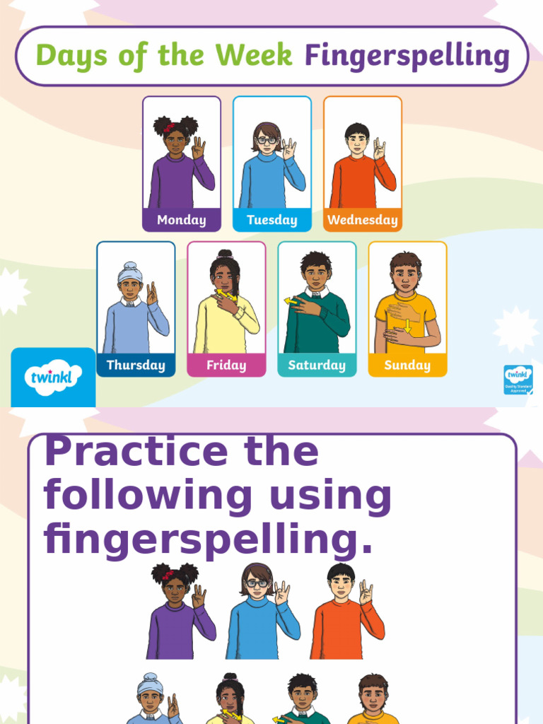 Fingerspelling Practice Schedule | PDF