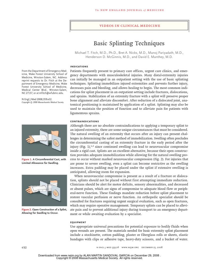 Basic Splinting Techniques | Download Free PDF | Anatomical Terms Of ...