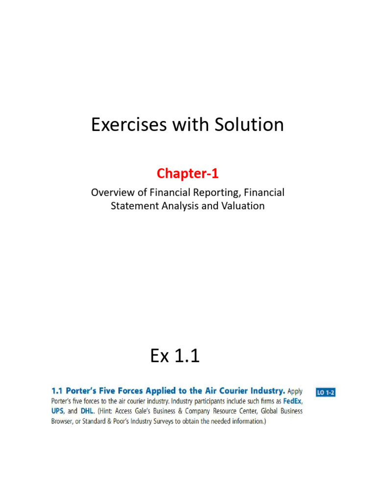 Chapter 1 - Exercises and Solution | PDF | Income Statement | Expense
