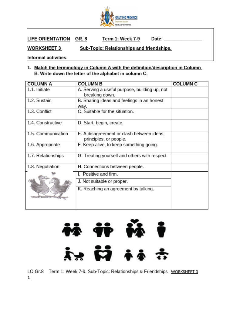 Grade 8 Relationships & Friendships Guide | PDF | Psychological ...