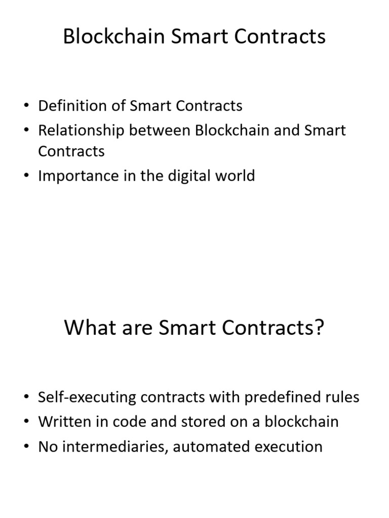 Blockchain Smart Contracts | PDF