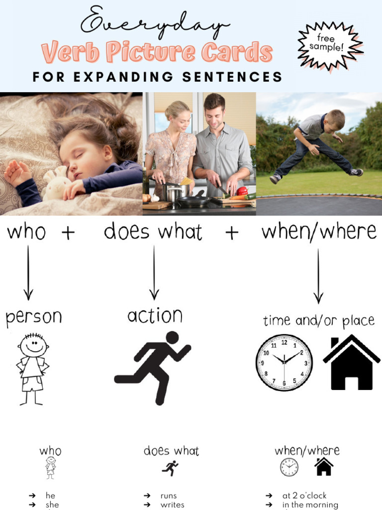Verb Picture Cards | PDF