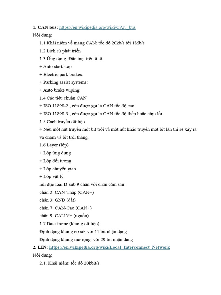 Công trình, bài báo, thiết bị liên quan tới CAN LIN | PDF