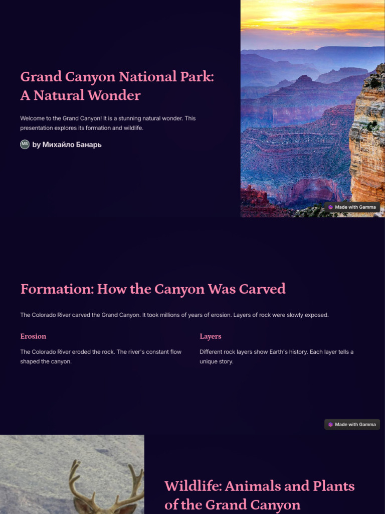 Grand Canyon National Park A Natural Wonder | PDF