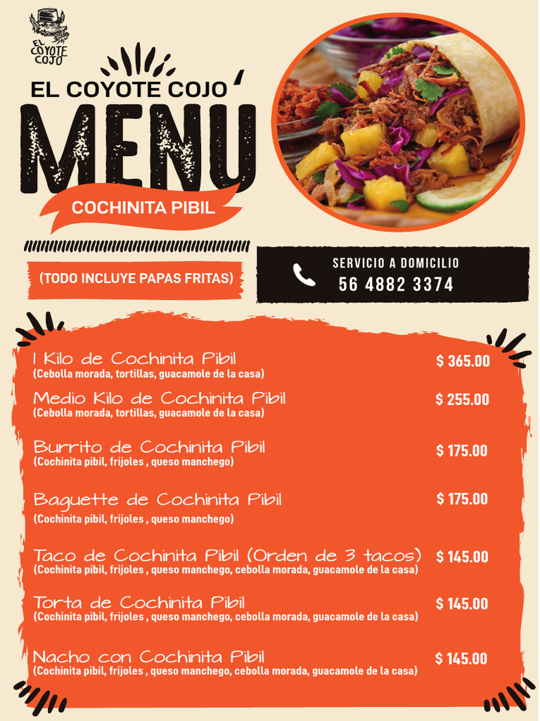 Menu Cochinita Impresion | PDF