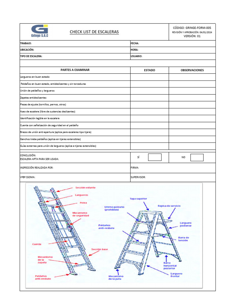 CHECK LIST DE ESCALERAS | PDF