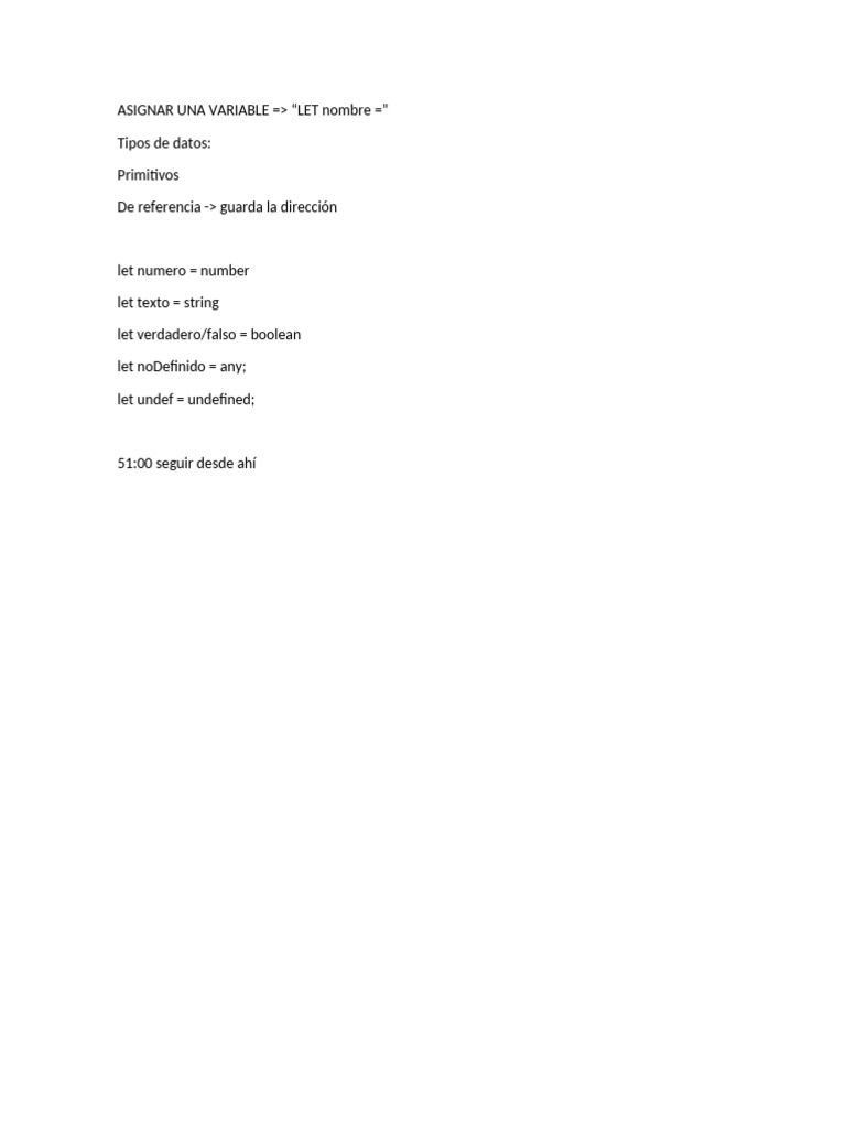 Tipos de Datos en JavaScript: LET | PDF