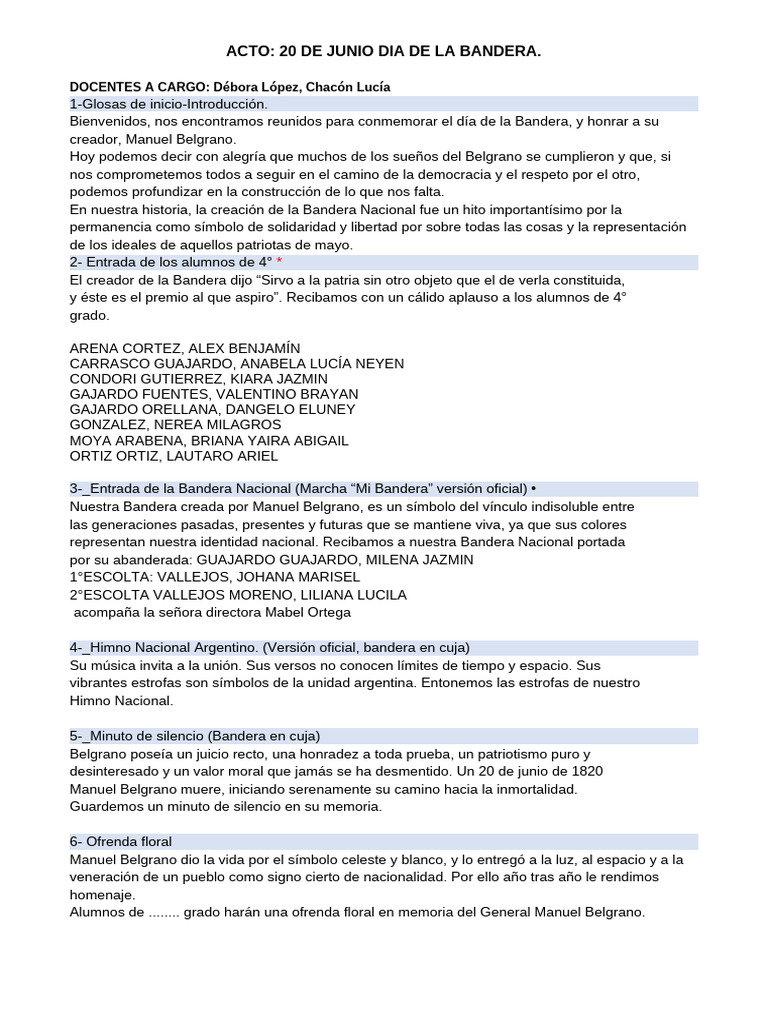 Glosas 20 de Junio | PDF