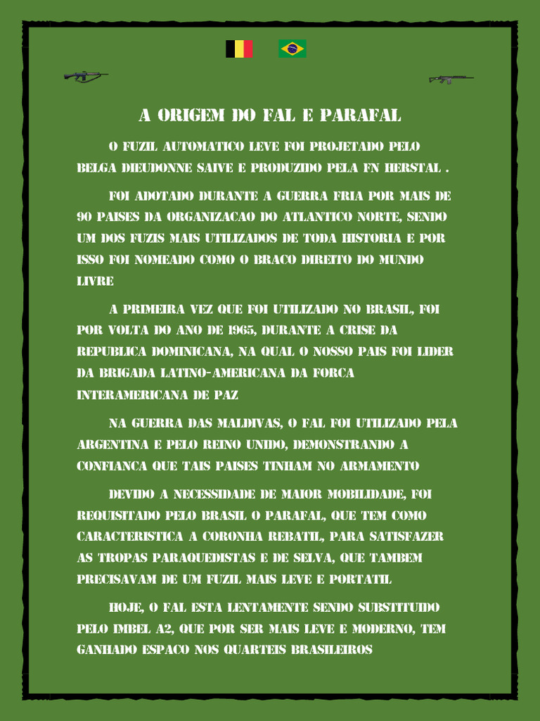 História do Fuzil FAL e Parafal no Brasil | PDF