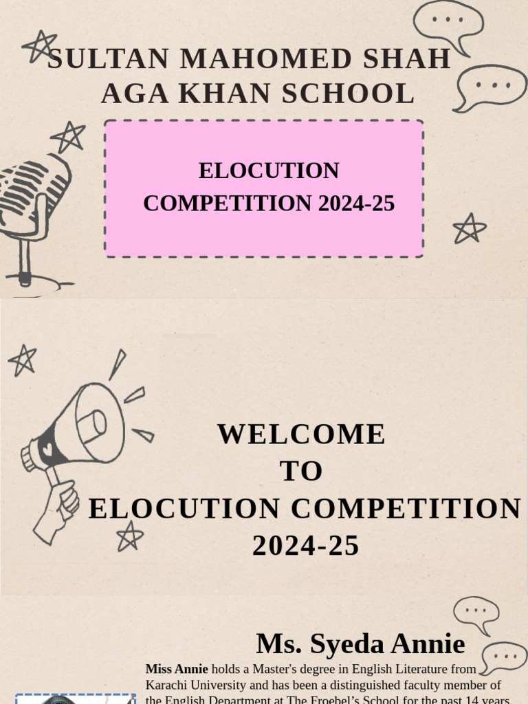 Grade 6 Elocution - 2024-25 | PDF
