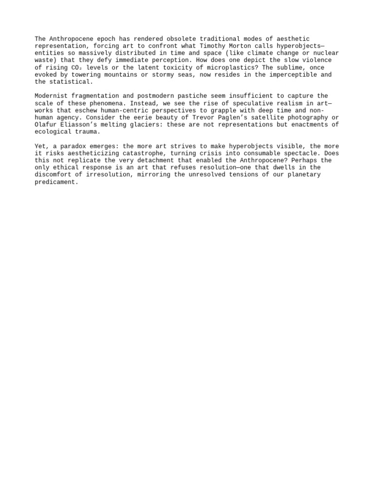 The Anthropocene Epoch Has Rendered | PDF