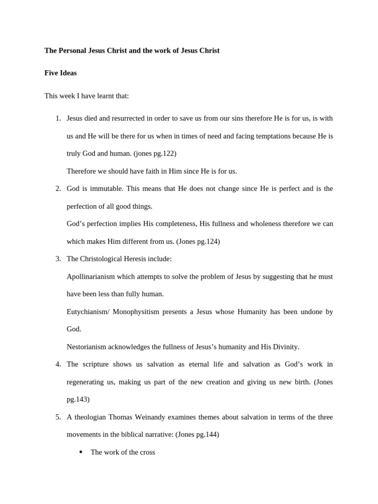 Understanding Jesus Christ's Work | PDF | Salvation | Abrahamic Religions