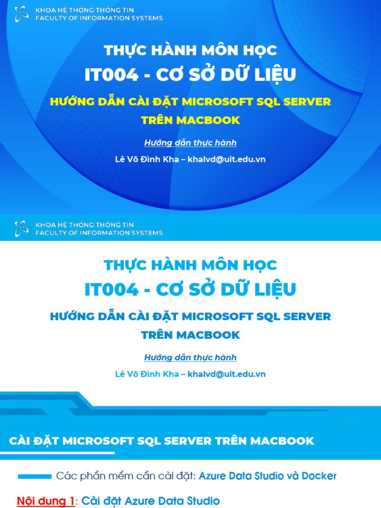 Slide Hướng Dẫn Cài Đặt SQL Trên Mac_24e2be1b9fffec40d7e3eeb11f9fe2a3 (1) | PDF