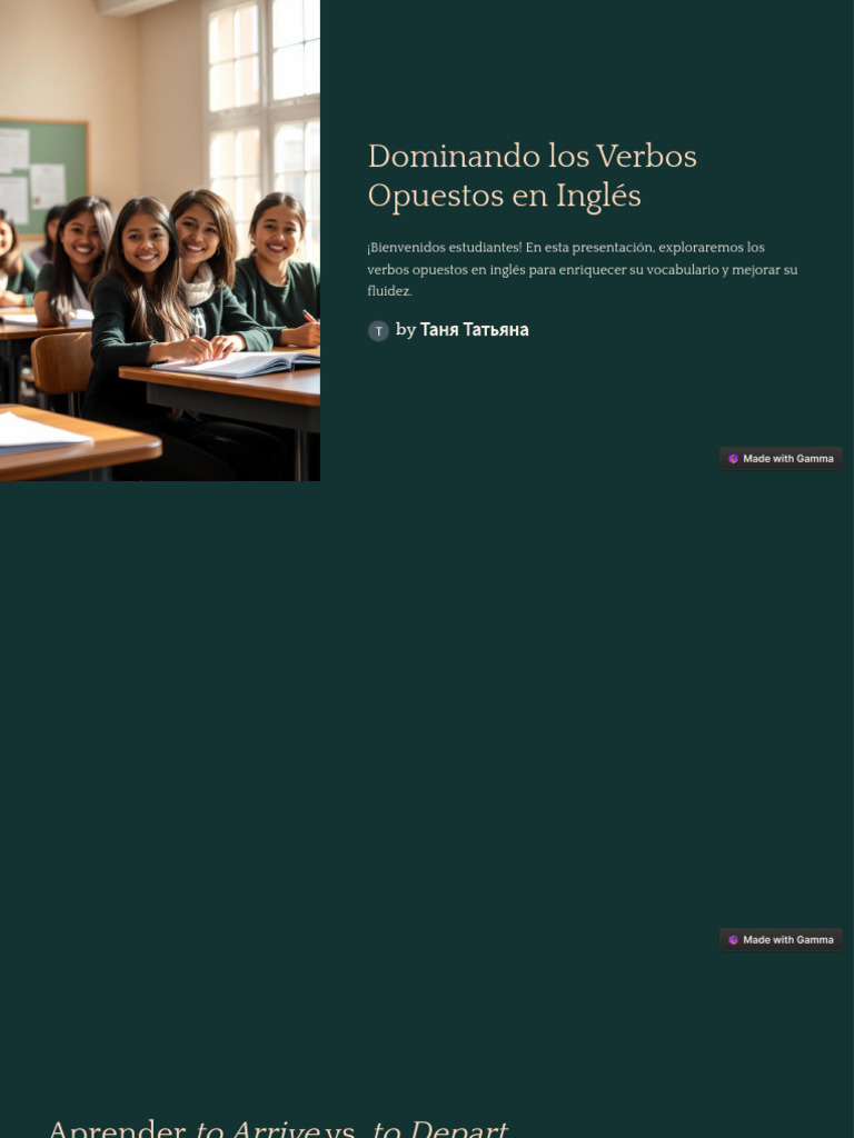 Dominando Los Verbos Opuestos en Ingles | PDF