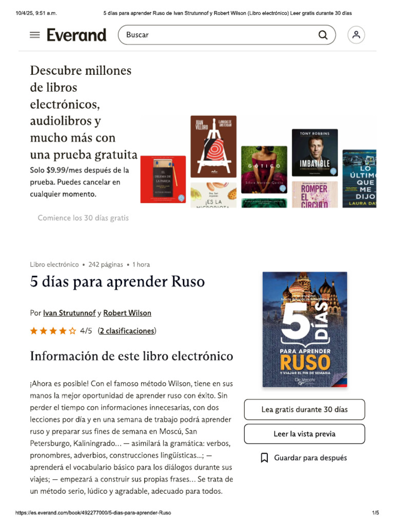 5 Dias para Aprender Ruso | PDF