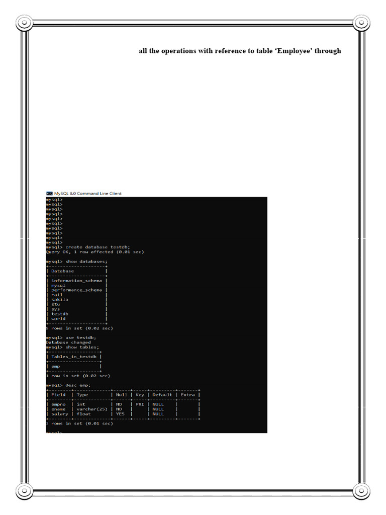 MySql Python Connectivity PROGRAMS | PDF