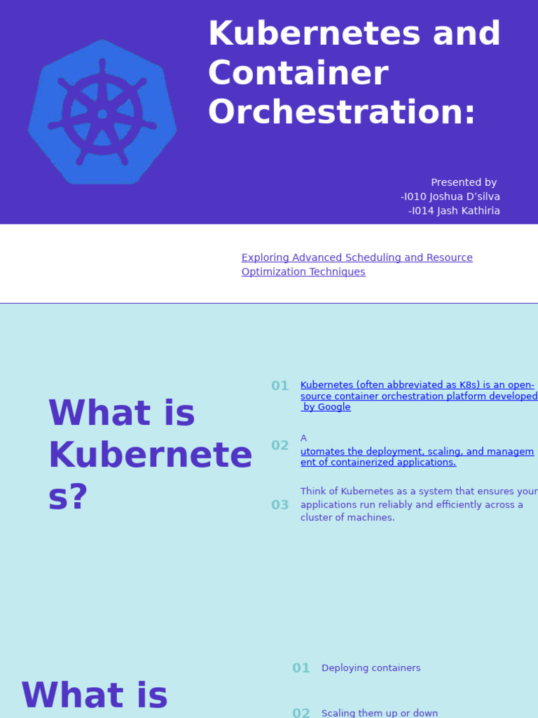 Kubernetes And Container Orchestration Pdf Computing Software