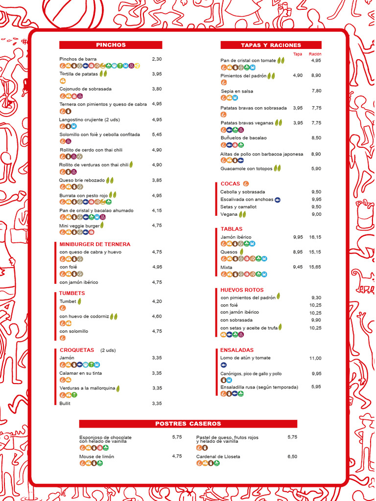 Menu Bar Espanya Cast Web 3 | PDF | Cocina occidental | Cocina