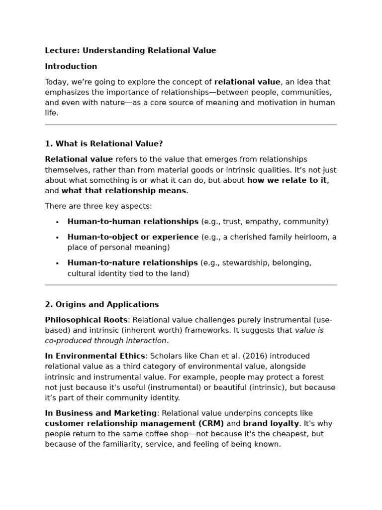 Understanding Relational Value | PDF | Environmental Ethics | Social Psychology