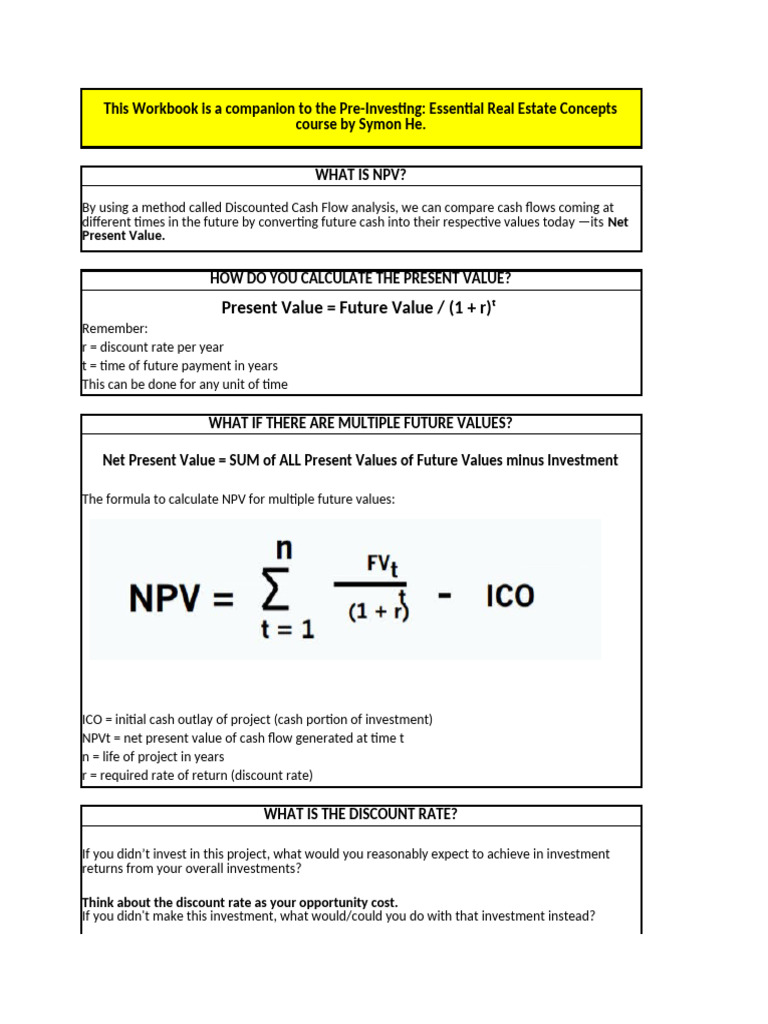 NPV and IRR Examples Worksheet | PDF | Net Present Value | Discounted Cash Flow