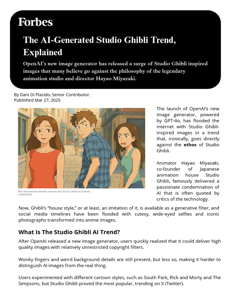 The AI-Generated Studio Ghibli Trend, Explained | PDF