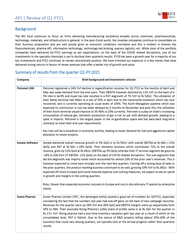 APJ Q1 FY21 - Results Analysis | PDF | Banks | Cloud Computing
