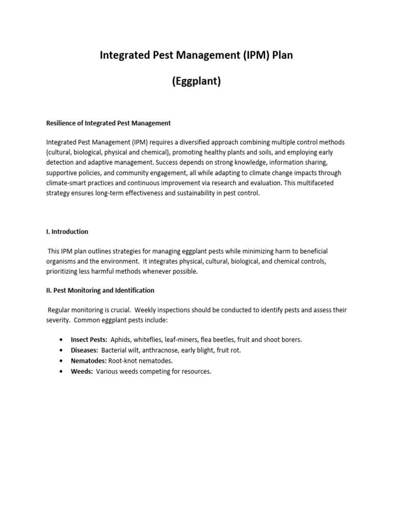 IPM Strategies for Eggplant Pest Control | PDF | Biological Pest ...