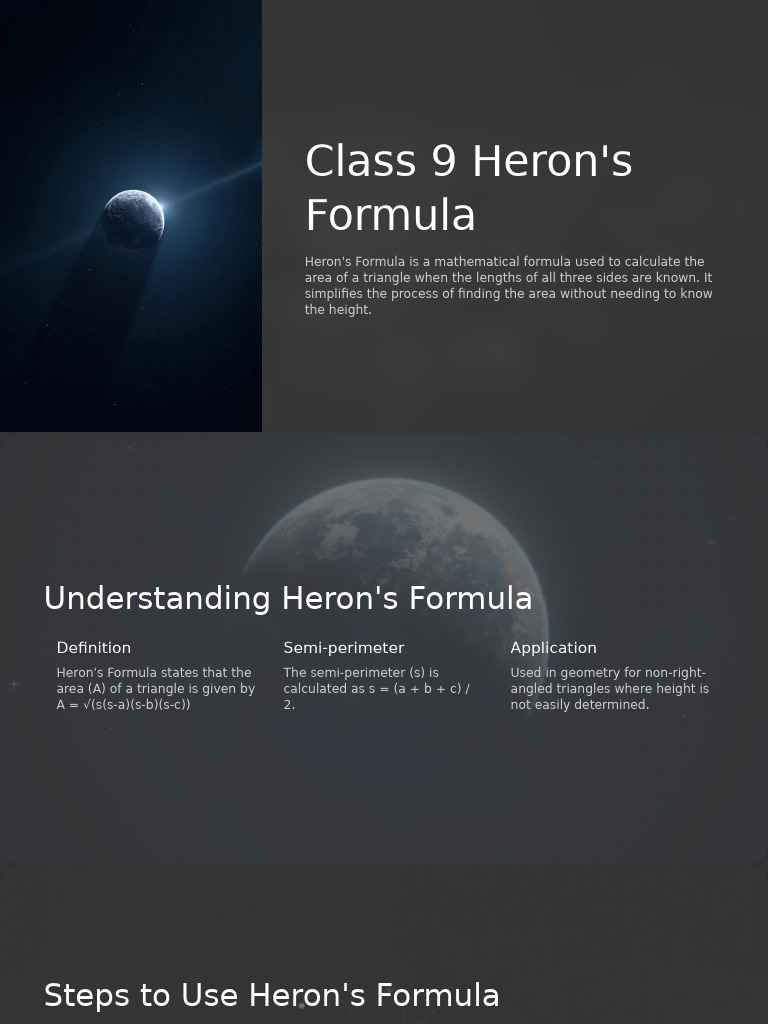 Class 9 Heron's Formula | PDF | Area | Triangle