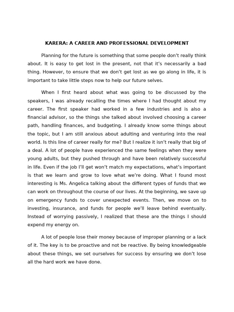 Karera Career Development | PDF