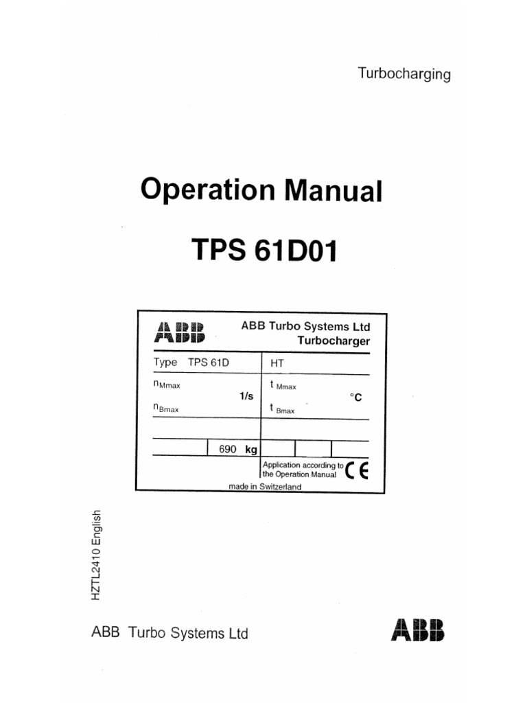 ABB TURBO TPS61 Instruction Manual | PDF