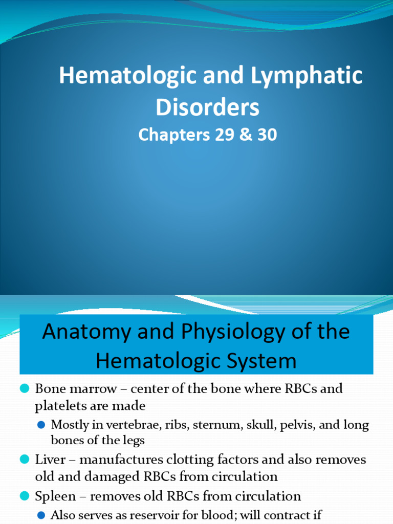 Hematologic and Lymphatic Disorders Student | PDF | Anemia | Coagulation