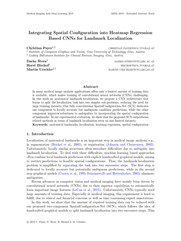 Integrating Spatial Configuration Into Heatmap Regression Based CNNs For Landmark Localization ...