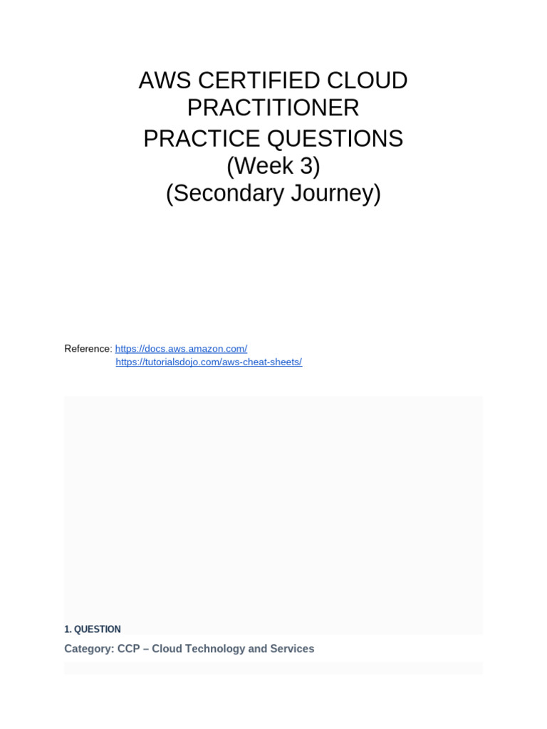 AWS CERTIFIED CLOUD PRACTITIONER (Week 3) | PDF | Amazon Web Services | Cloud Computing