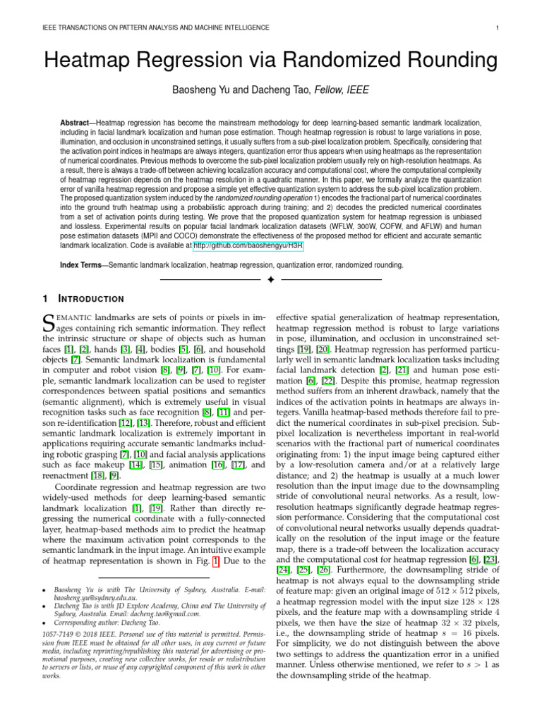 Heatmap Regression Via Randomized Rounding | PDF | Regression Analysis | Mean Squared Error