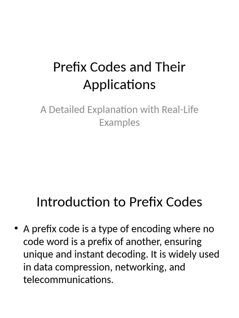 Understanding Prefix Codes and Uses | PDF
