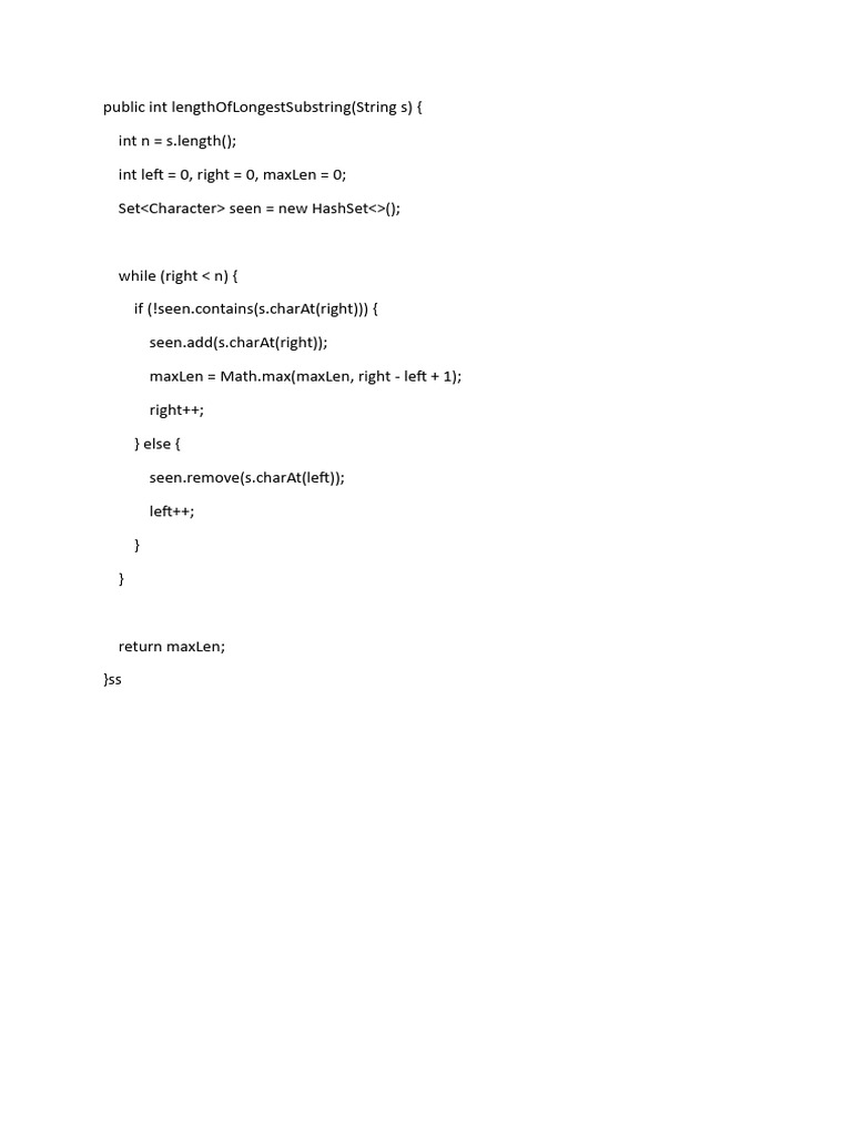 Longest Substring Without Repeating Characters | PDF