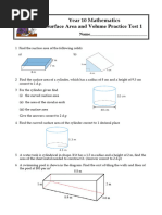 Year 8 Area and Volume Revision Worksheet | PDF | Area | Volume