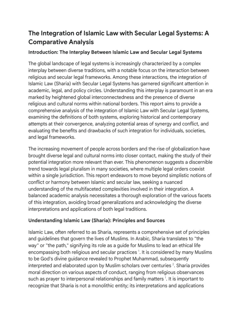 Islamic Law and Secular Systems Integration | PDF | Sharia | Justice