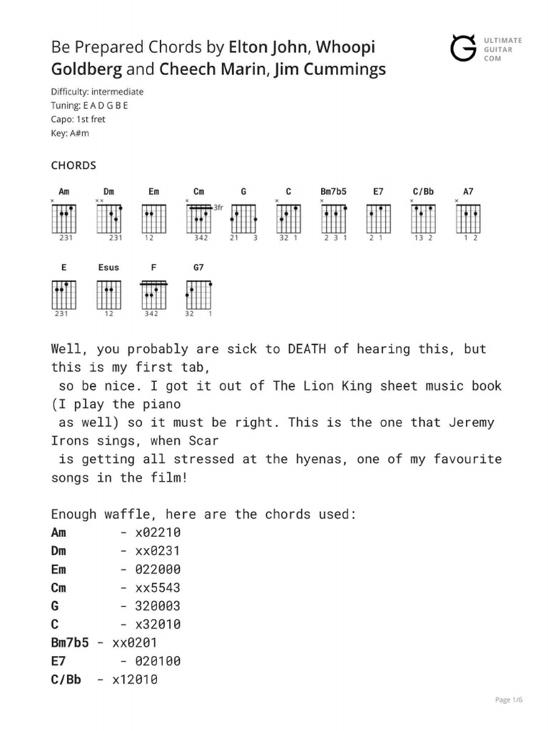 Be Prepared Chords | PDF