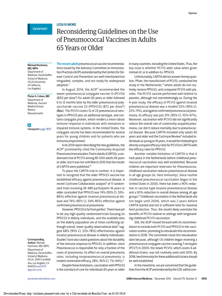 Reconsidering Guidelines On The Use of VAP in 65 or Olders | PDF ...