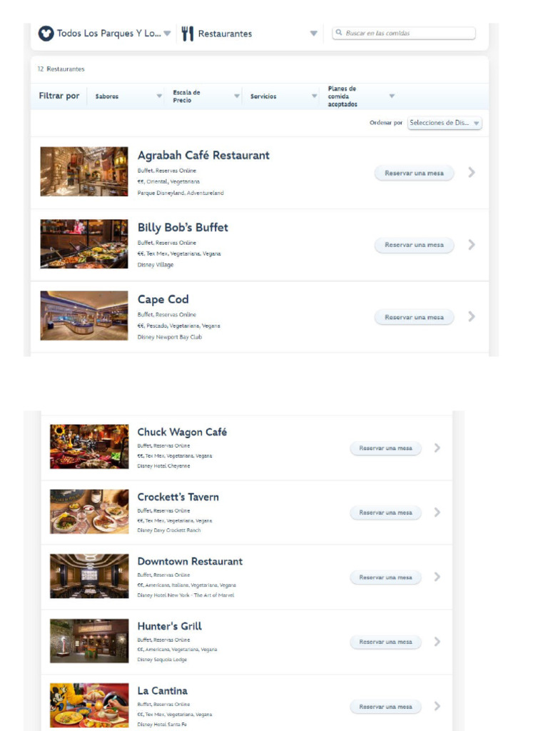 Buffets Eurodisney | PDF